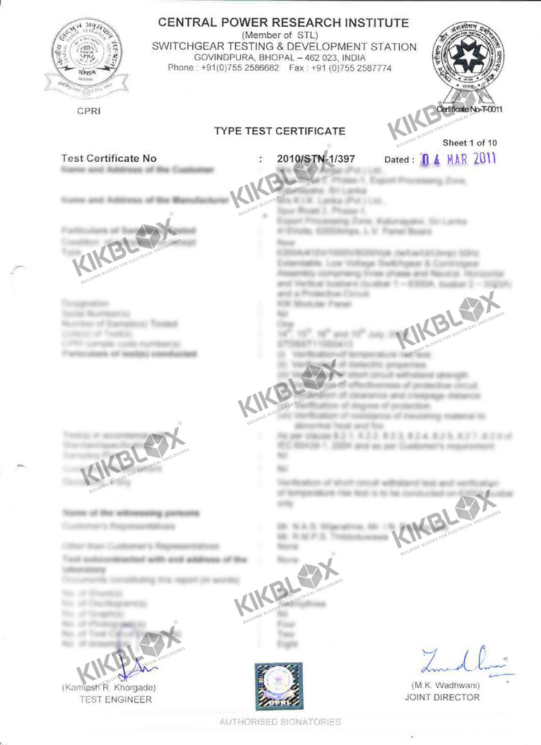 Test Certificates - KIKBLOX